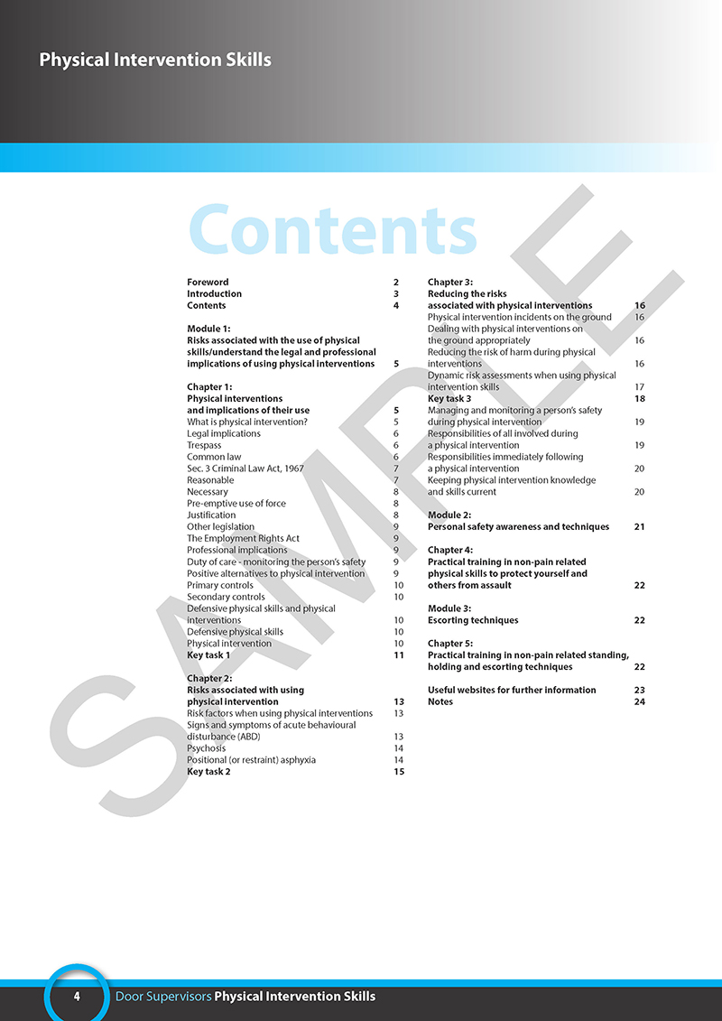 Physical Intervention Training | Course Book