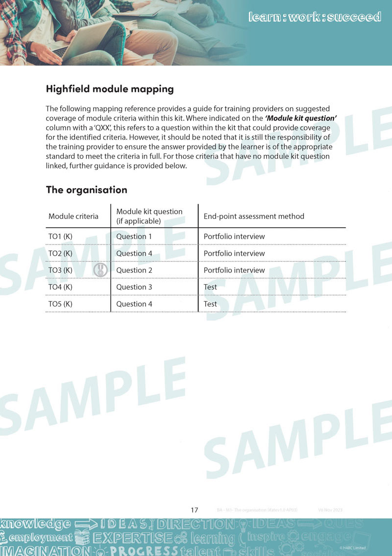 Level 3 Business Administrator | Apprenti-Kit | Highfield