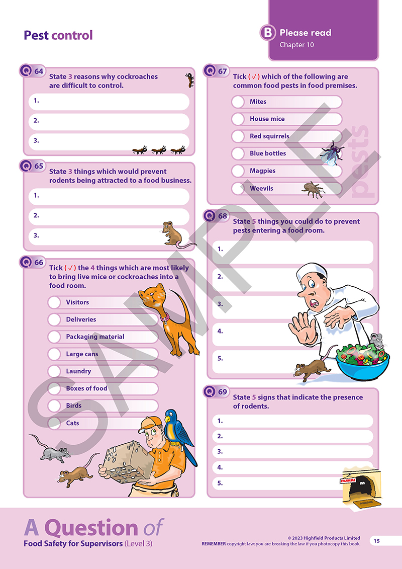 Food Safety Questions for Supervisors | Level 3