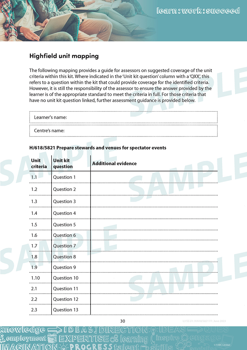 Level 3 Certificate in Spectator Safety Supervision Highfield-kit