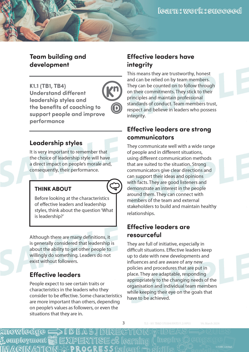 Level 3 Team Leader/Supervisor | Apprenti-Kit | Highfield